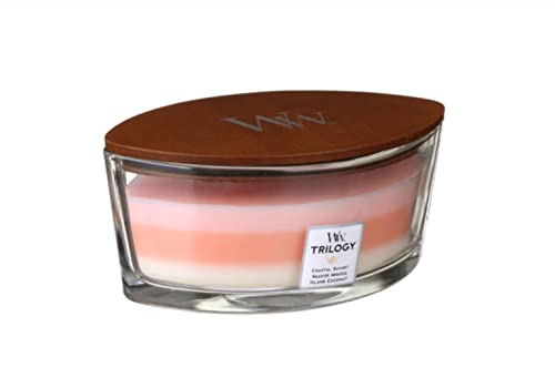 WoodWick Ellipse Scented Candle, Island Getaway Trilogy, 16oz | Up to 50 Hours Burn Time