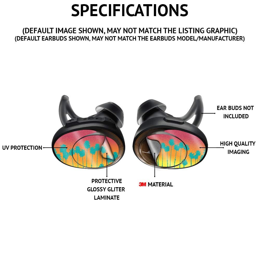MightySkins Glossy Glitter Skin Compatible with Bose QuietComfort Earbuds II (2022) - Galaxy Bots | Protective, Durable High-Gloss Glitter Finish | Easy to Apply and Change Styles | Made in The USA