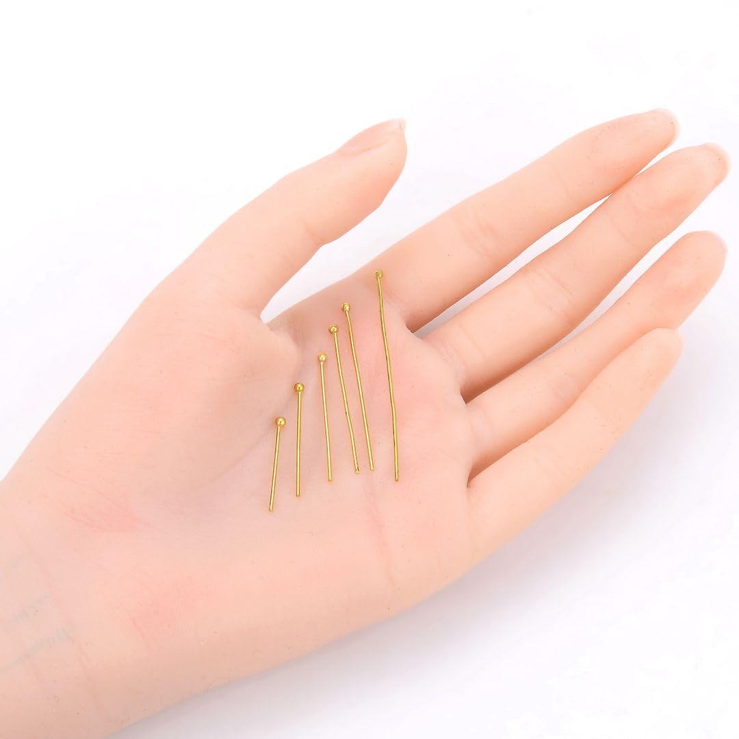 200pcs 26mm Round Ball Head Pins (Wire 0.8mm/0.03 inch/ 20 Gauge) Antique Bronze Plated Brass for Jewelry Beading Craft Making CF45-26