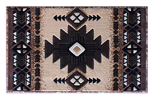 South West Native American Door Mat Area Rug Design C318 Berber 24 In. X 40 In.