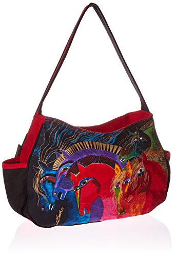 Laurel Burch 80367 Medium Hobo Zipper Top 15"X4.5"X9", Wild Horses of Fire