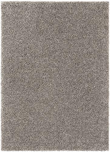Well Woven Madison Shag Plain Grey Modern Solid Area Rug 5' x 7'2''