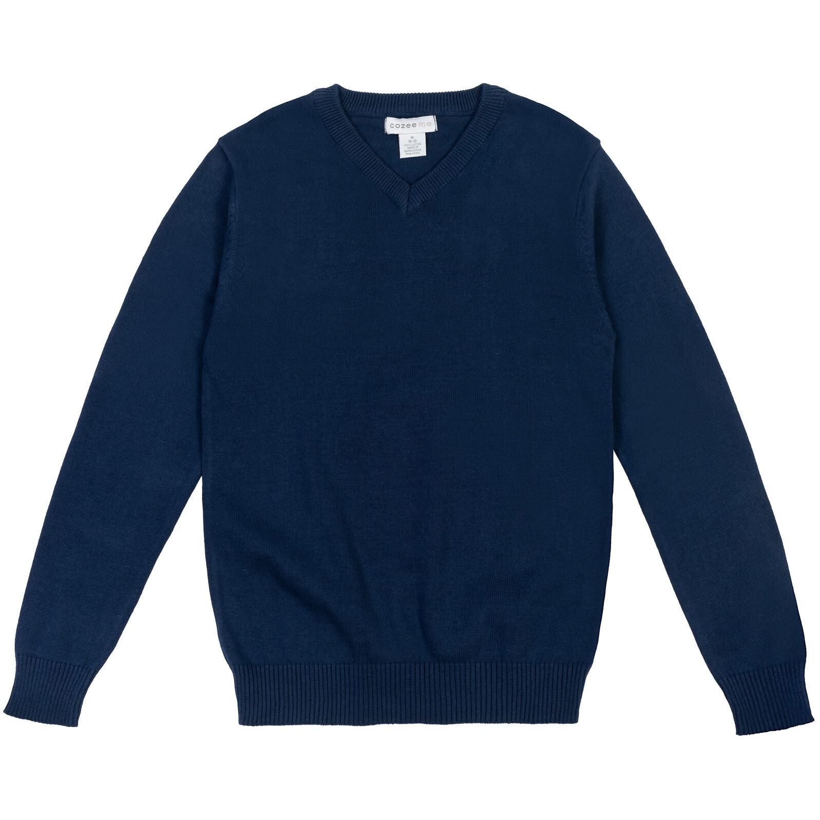 Cozeeme Little Boys V-Neck Long Sleeve Sweater Red 7-8