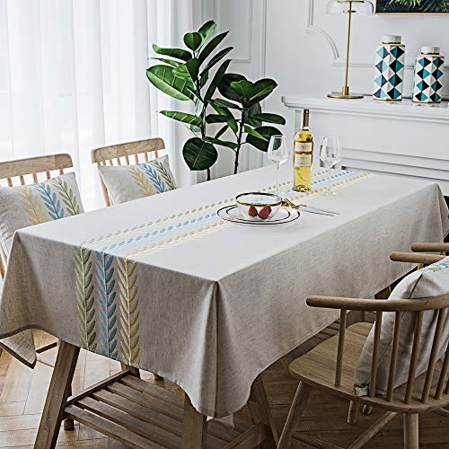 LINENLUX Stylish Square Rectangular Tablecloth/Table Cover for Kitchen Dinning Tabletop Decoration Coffee Water Plant Rectangle/Oblong 55 X 86 in