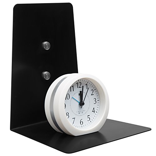 MyGift Modern 7-Inch Rectangular Black Metal Floating Accent Shelf, Set of 2