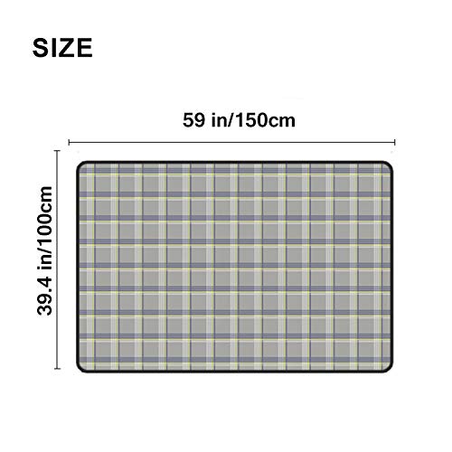 forestfish Portable Travel Blanket Airplane Compact with Bag, Fleece Throw Blanket Cozy Soft for Camping Train 60" x 40", Plaid
