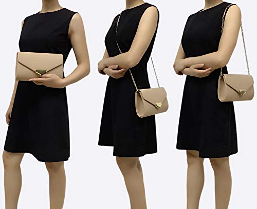 CHARMING TAILOR PU Clutch Purse for Women Evening Bag Chic Clutch Handbag for Special-occasion (Taupe)
