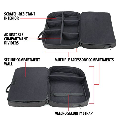 USA Gear PS4 Pro & PS3 Console Carrying Case Bag with Adjustable Shoulder Strap, Padded Interior & Multi-Function Storage Compartments Works with Playstation System & Gaming Accessories & More