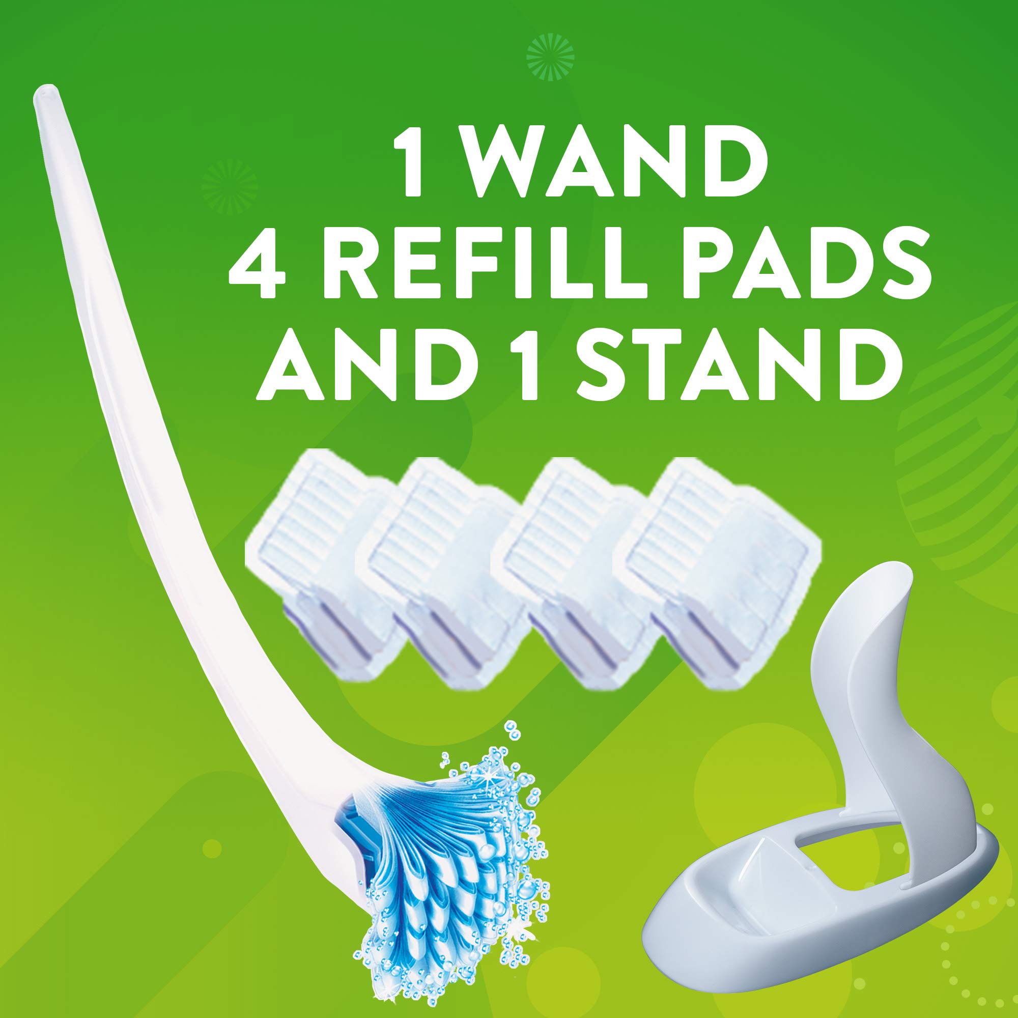 Scrubbing Bubbles Fresh Brush Toilet Bowl Cleaning System Starter Kit, Stain Removing, Citrus Action Scent, Includes: Wand + 4 Refills + 1 Stand