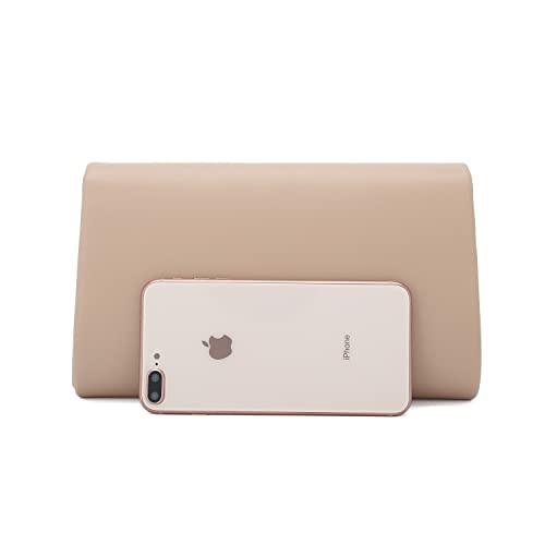 CHARMING TAILOR PU Clutch Purse for Women Evening Bag Chic Clutch Handbag for Special-occasion (Taupe)
