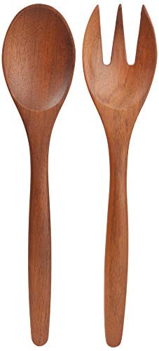 KATE SPADE Deco Dot Salad Bowl with Servers, 1.85 LB, Brown