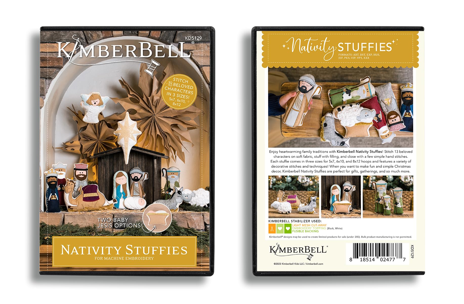 Kimberbell Nativity Stuffies - Nativity Scene Decor, Nativity Sets for Christmas Indoor, DIY Nativity Scene, Embroidery Patterns for Quilting, Embroidery CD Template