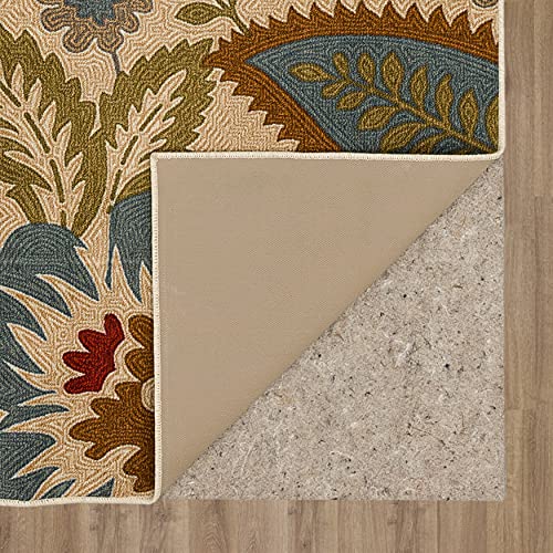 Mohawk Home Soho Crewel Floral Spice Printed Area Rug, 5'x7', Beige
