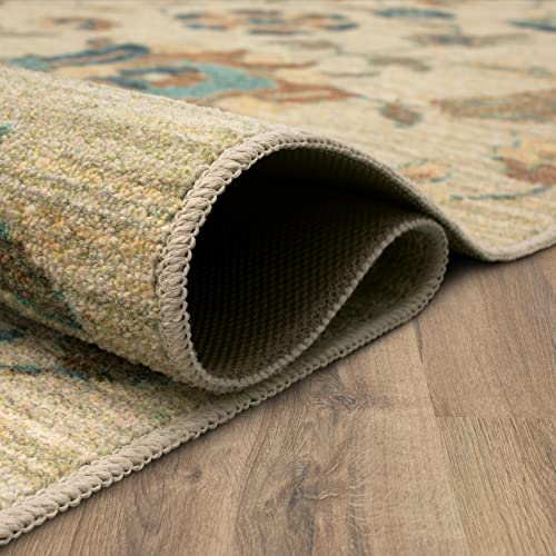 Mohawk Home Soho Crewel Floral Spice Printed Area Rug, 5'x7', Beige