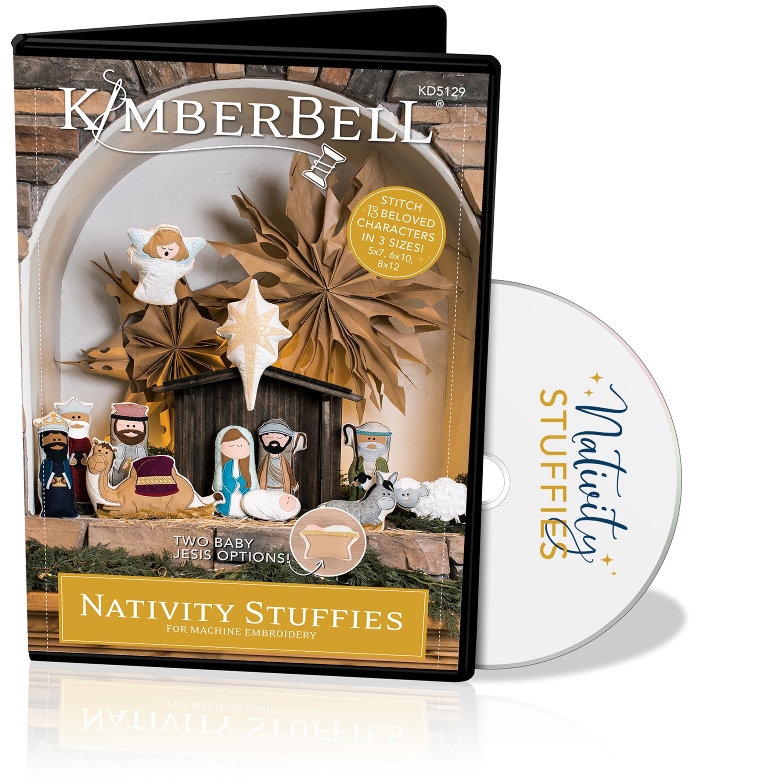 Kimberbell Nativity Stuffies - Nativity Scene Decor, Nativity Sets for Christmas Indoor, DIY Nativity Scene, Embroidery Patterns for Quilting, Embroidery CD Template