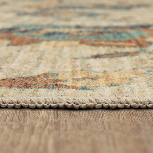 Mohawk Home Soho Crewel Floral Spice Printed Area Rug, 5'x7', Beige