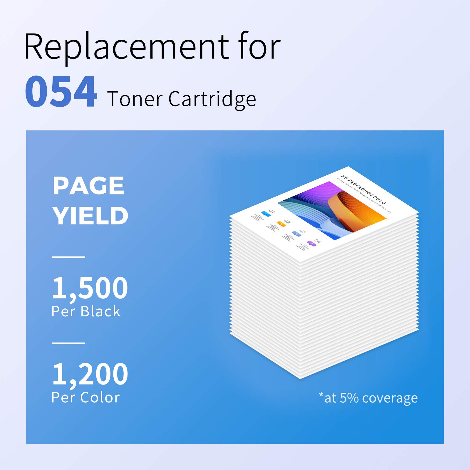 MYCARTRIDGE SUPRINT 054 Toner Cartridge Compatible Toner Cartridge Replacement for Canon 054 054H CRG-054 use with Color ImageClass MF642Cdw MF644Cdw MF641Cw LBP622Cdw LBP623Cdw Printer 4 Pack 054