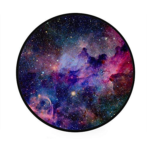 My Daily Colorful Galaxy Star and Nebula Universe Round Area Rug for Living Room Bedroom Kids Playing Rug Polyester Yoga Floor Mat 3' Diameter
