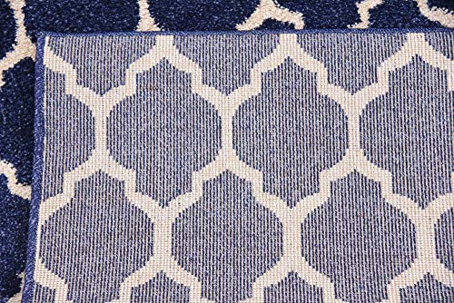 Unique Loom Trellis Collection Modern Morroccan Inspired with Lattice Design Area Rug, Runner 2' 0" x 6' 1", Dark Blue/Navy Blue