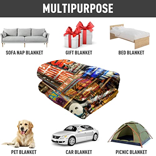 HommomH 50" x 80" Blanket Throw Comfort Thin Soft Air Conditioning Times Square Theater District