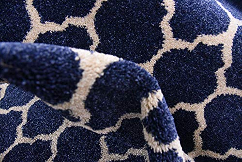 Unique Loom Trellis Collection Modern Morroccan Inspired with Lattice Design Area Rug, Runner 2' 0" x 6' 1", Dark Blue/Navy Blue