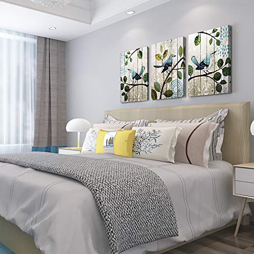 Bird On The Branch 3 Piece Abstract Canvas Wall Art For Living Room Wall Decor For Bedroom Kitchen Decorations Abstract Hang Posters Canvas Prints Artwork Modern Framed Bathroom Home Decoration