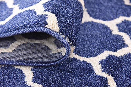 Unique Loom Trellis Collection Modern Morroccan Inspired with Lattice Design Area Rug, Runner 2' 0" x 6' 1", Dark Blue/Navy Blue