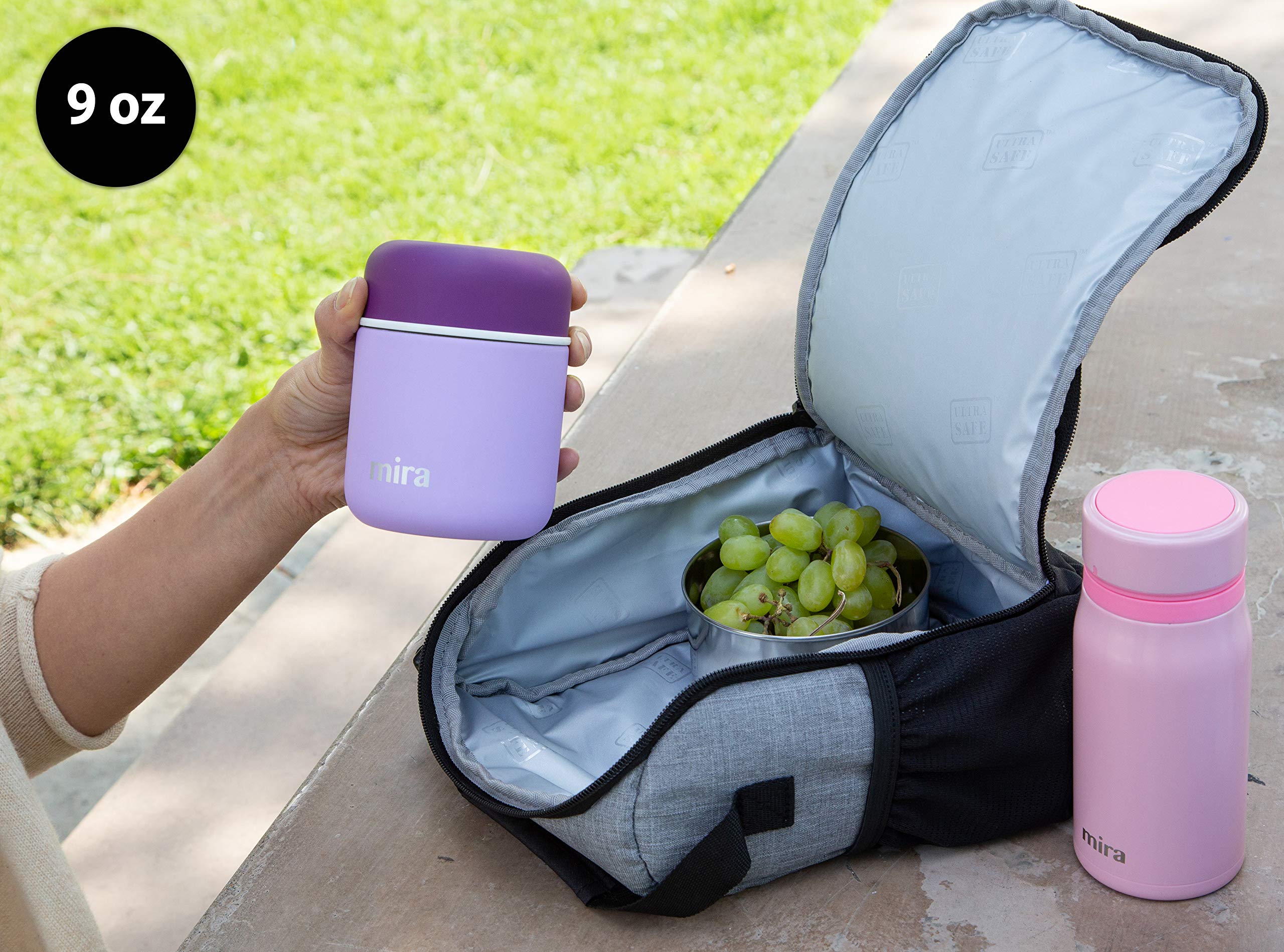 MIRA 9 oz Lunch, Food Jar - Vacuum Insulated Stainless Steel Lunch Thermos - Sky Blue