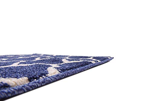 Unique Loom Trellis Collection Modern Morroccan Inspired with Lattice Design Area Rug, Runner 2' 0" x 6' 1", Dark Blue/Navy Blue