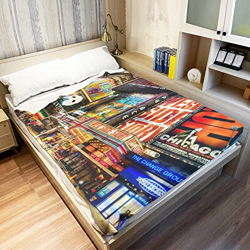 HommomH 50" x 80" Blanket Throw Comfort Thin Soft Air Conditioning Times Square Theater District
