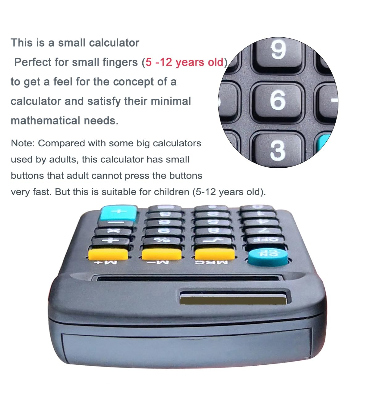 Basic Calculator Dual Power 8 Digit Desktop Calculator (Black,Set of 5)