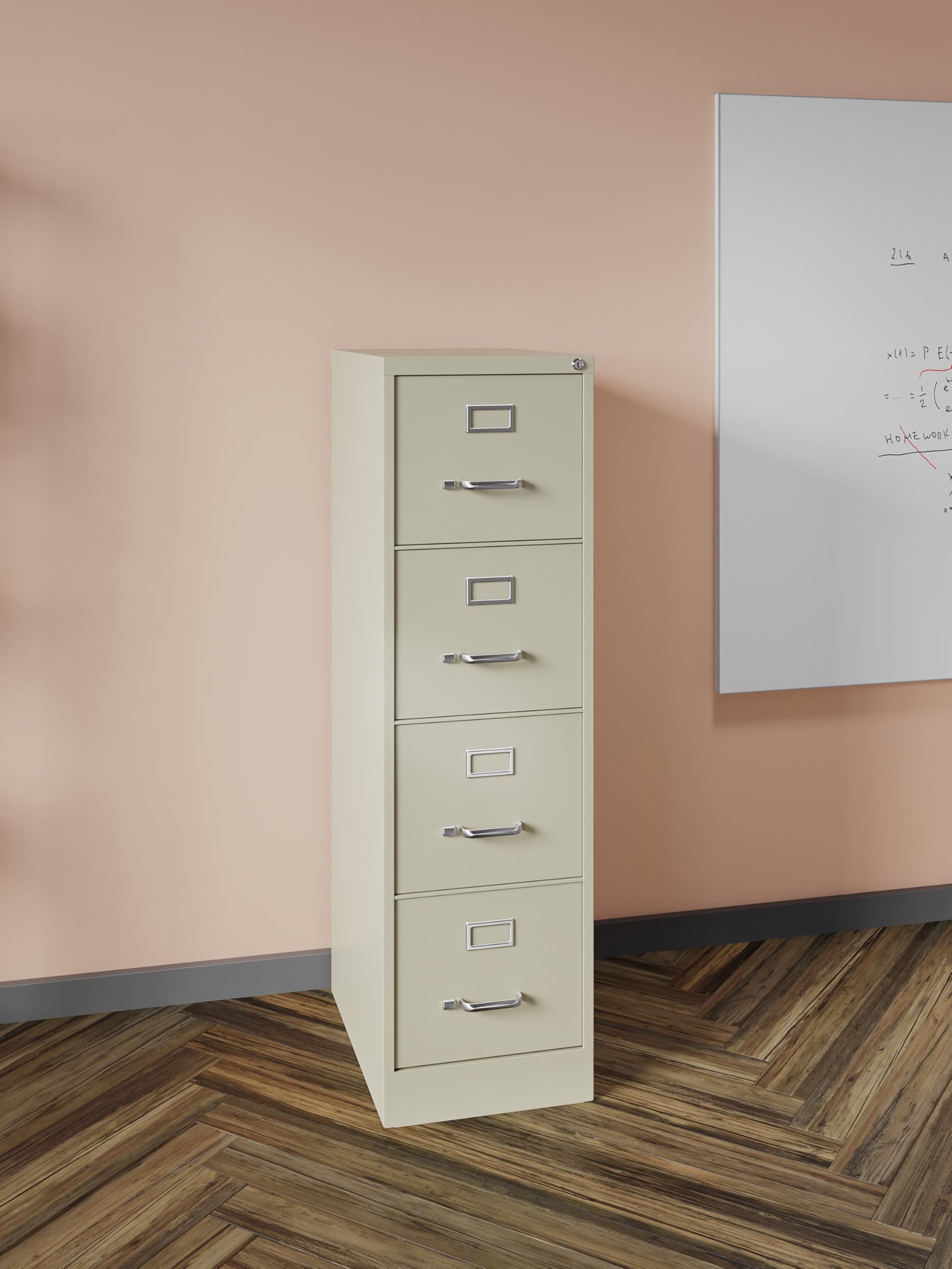 Hirsh Industries 22" Deep Vertical File Cabinet 4-Drawer Letter Size Putty, 17891
