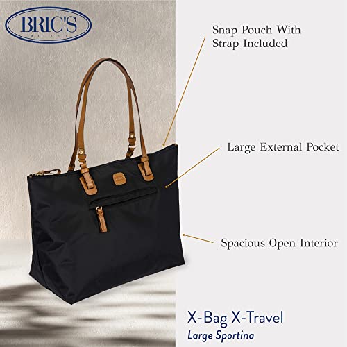 Bric's Sportina X-Bag - Large Tote Bag - 3-Way Shopper Shoulder Bag - Designer Handbag for Travel and Work, Black