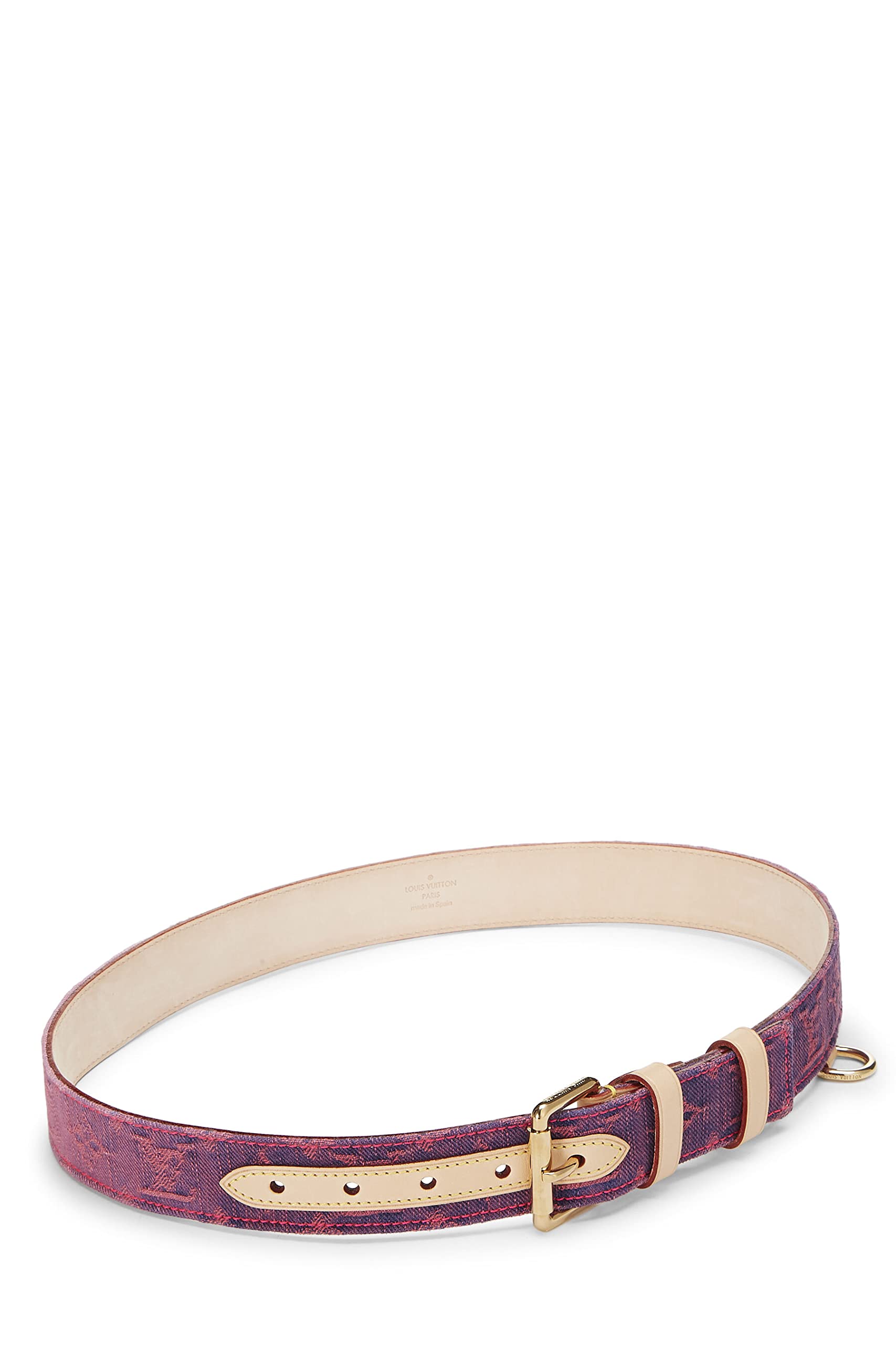Louis Vuitton, Pre-Loved Pink Ombré Monogram Denim Sunshine Belt 80, Pink
