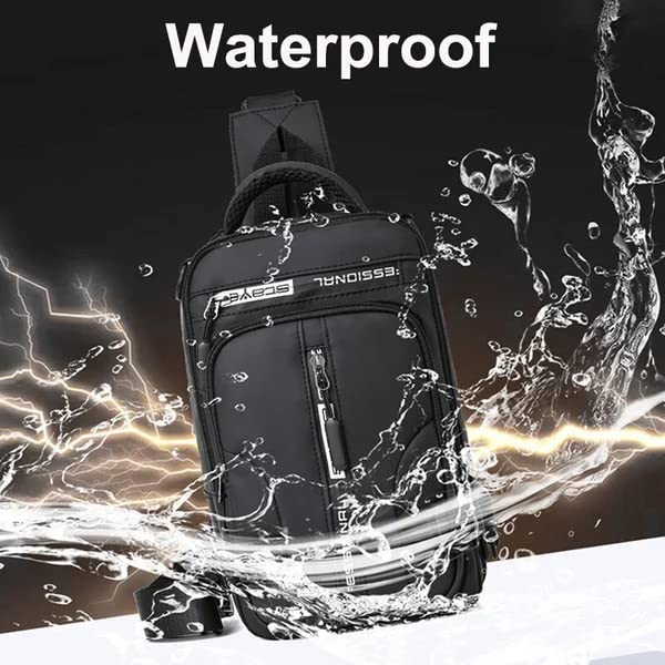 Anti-theft Waterproof Crossbody Bag,Multifunctional Waterproof Large Capacity Fashion Leisure Men's Backpack (Blue)