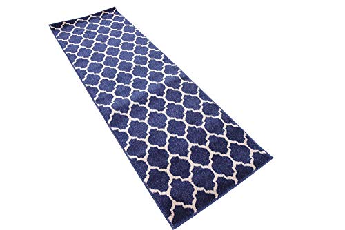 Unique Loom Trellis Collection Modern Morroccan Inspired with Lattice Design Area Rug, Runner 2' 0" x 6' 1", Dark Blue/Navy Blue