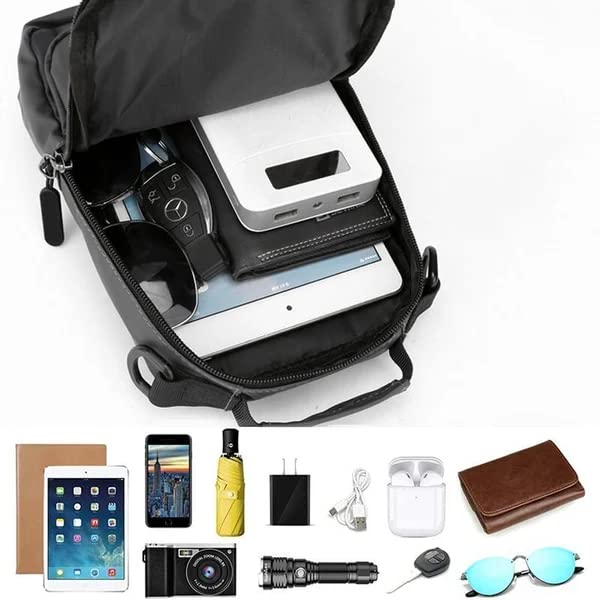 Anti-theft Waterproof Crossbody Bag,Multifunctional Waterproof Large Capacity Fashion Leisure Men's Backpack (Blue)