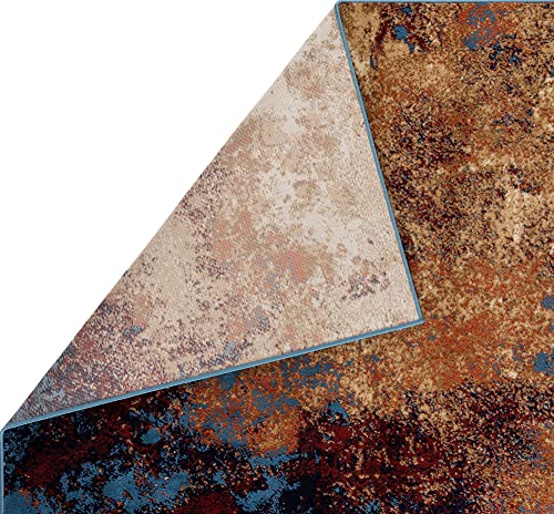 LUXE WEAVERS β Howell Collection β Modern Splatter Blue 5 x 7 Abstract Area Rug