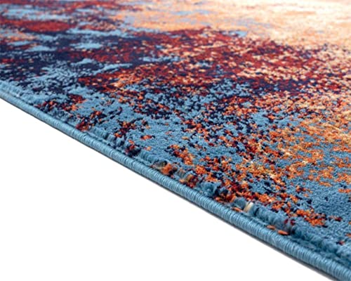 LUXE WEAVERS β Howell Collection β Modern Splatter Blue 5 x 7 Abstract Area Rug