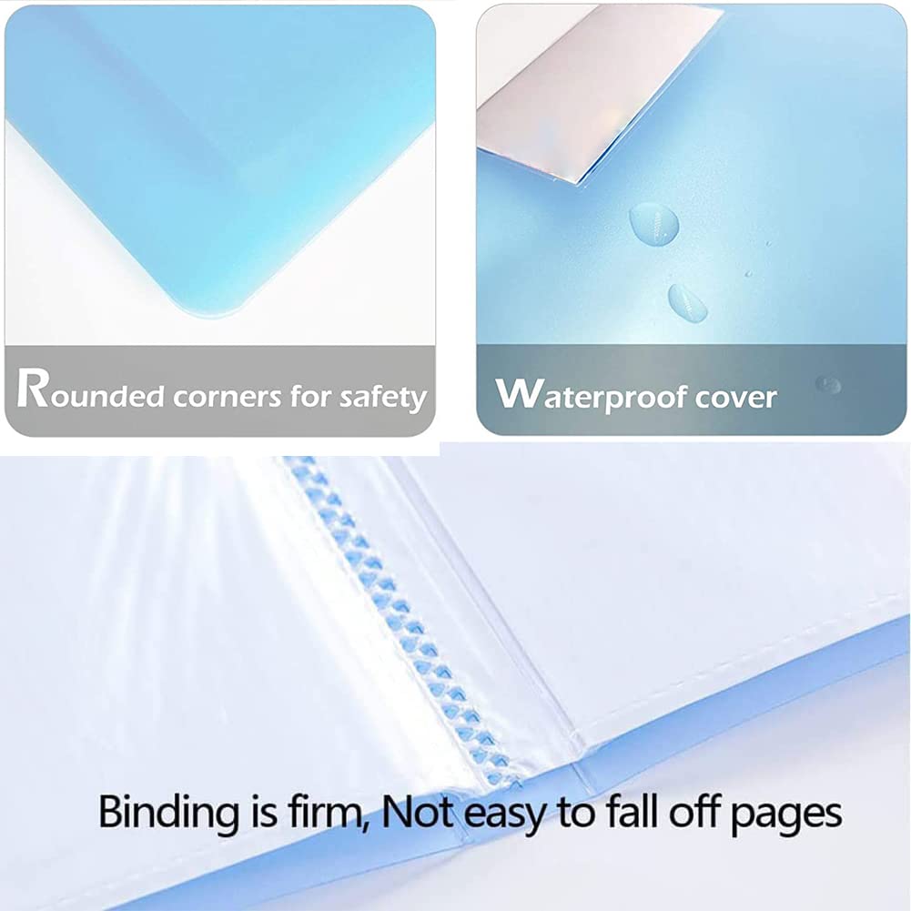Puovez A4 Presentation Book Binder with Plastic Sleeves,Portfolio Clear Book Binder with 40 Pocket Clear Sleeves Protectors,A4 Display Book for School, Office,Business(Yellow)
