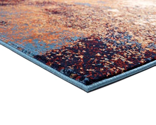 LUXE WEAVERS β Howell Collection β Modern Splatter Blue 5 x 7 Abstract Area Rug