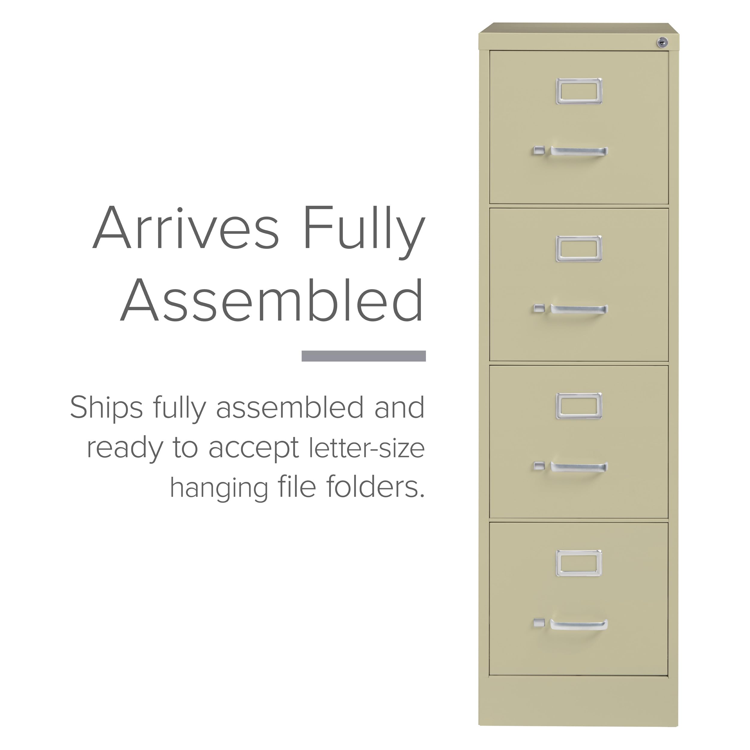 Hirsh Industries 22" Deep Vertical File Cabinet 4-Drawer Letter Size Putty, 17891