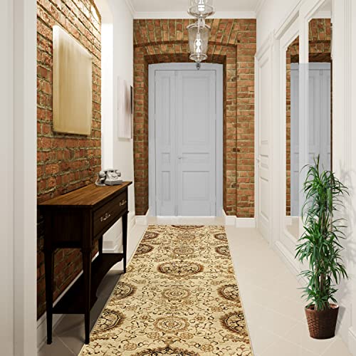 SUPERIOR Indoor Runner Area Rug with Jute Backing, Perfect for Entry, Hallway, Kitchen, Office, Dorm, Bedroom, Hardwood Floors, Living Room, Enchanted Contemporary Design, Poplar Collection, 2'7" x 8'