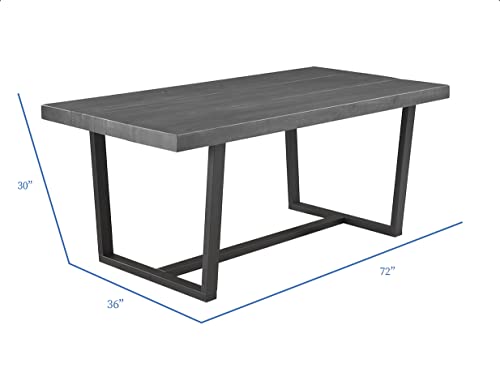 Walker Edison Barnes 6-Piece Rustic Metal and Wood Dining Table with X-Back Chairs, Set of 6, Mahogany/Black