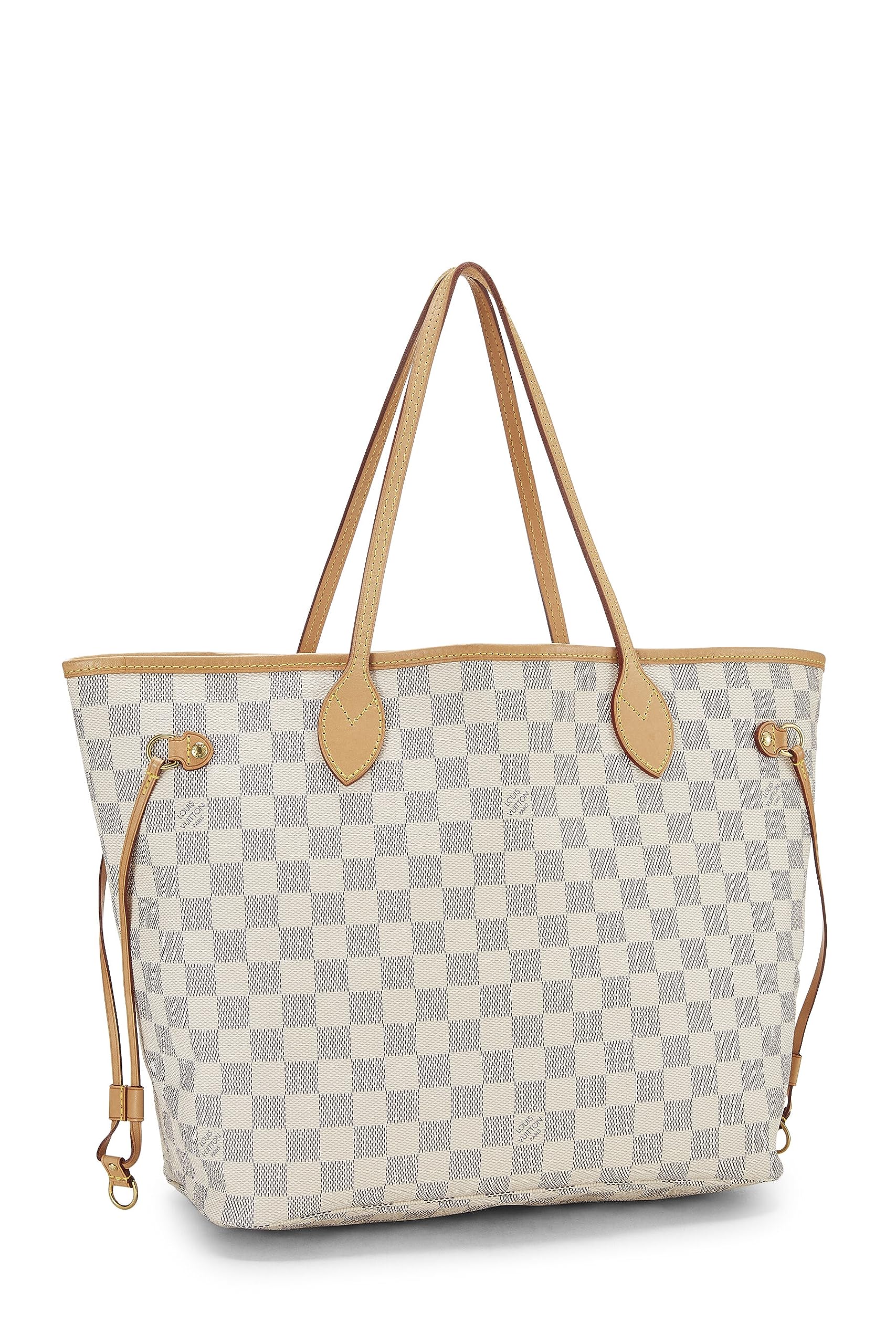 Louis Vuitton, Pre-Loved Damier Azur Neverfull MM NM, White