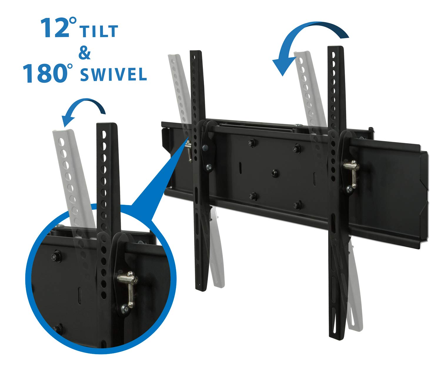 Mount-It! Full Motion TV Wall Mount with 17.3" Extending Swivel Arm | VESA Compatible 400x400 and 600x400, Fits 32 35 40 45 50 55 60 65 Inch | 110 Lbs Capacity