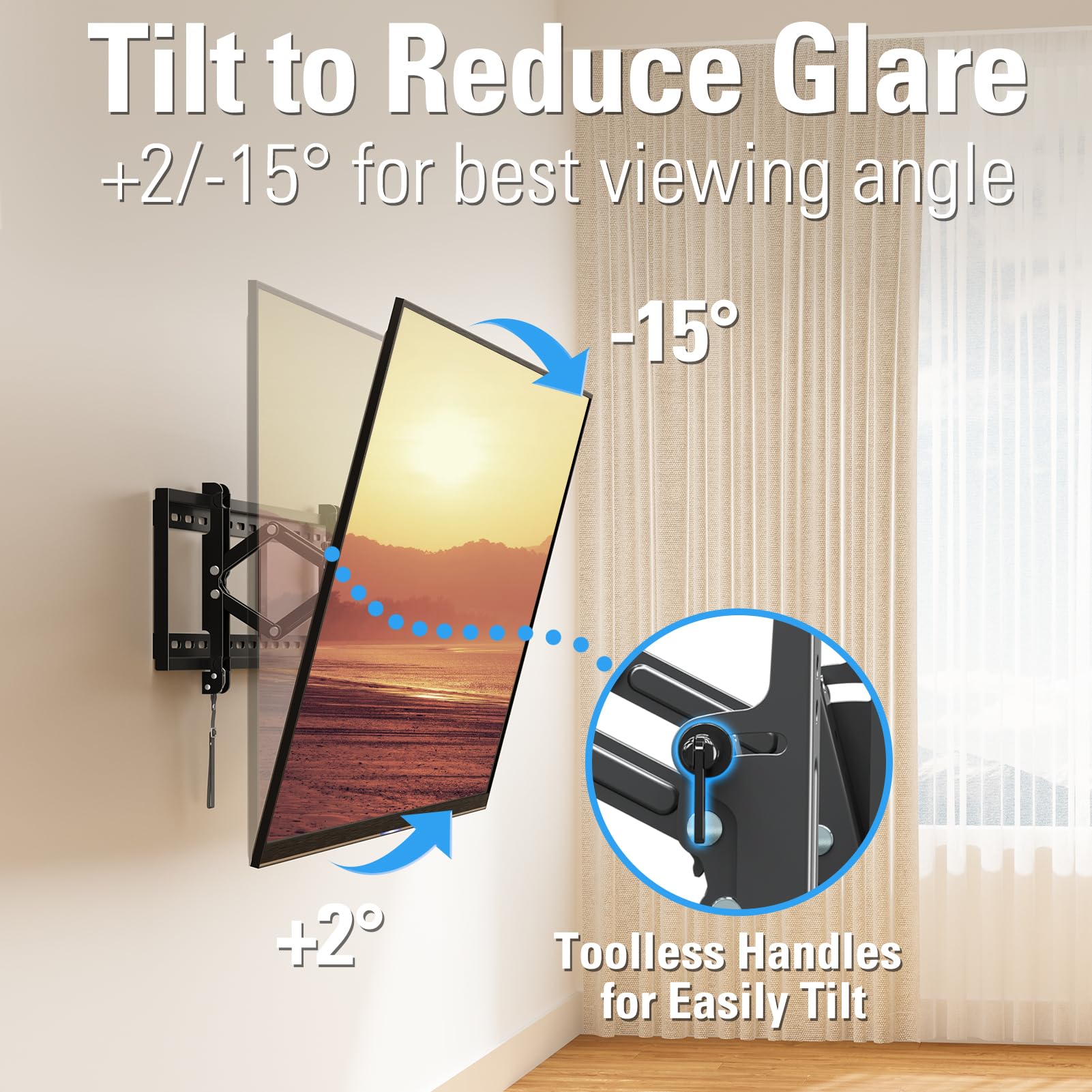Mounting Dream Advanced Tilt TV Wall Mount for Most 42-90 Inch Flat and Curved TV, Universal Wall Mount TV Bracket with Extension up to 7 inch, Fits 16", 24", 32" Studs, Max VESA 800x400mm and 120LBS