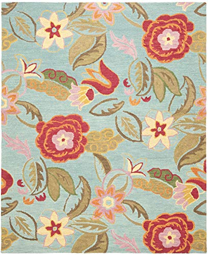 SAFAVIEH Blossom Collection 3' x 5' Blue/Multi BLM675A Handmade Premium Wool Area Rug