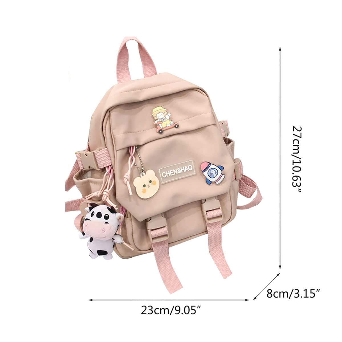 Eagerrich Kawaii Mini Backpack with Cute Pin Accessories Plush Pendant Kawaii School Backpack Cute Mini Aesthetic Backpack for School, Travel