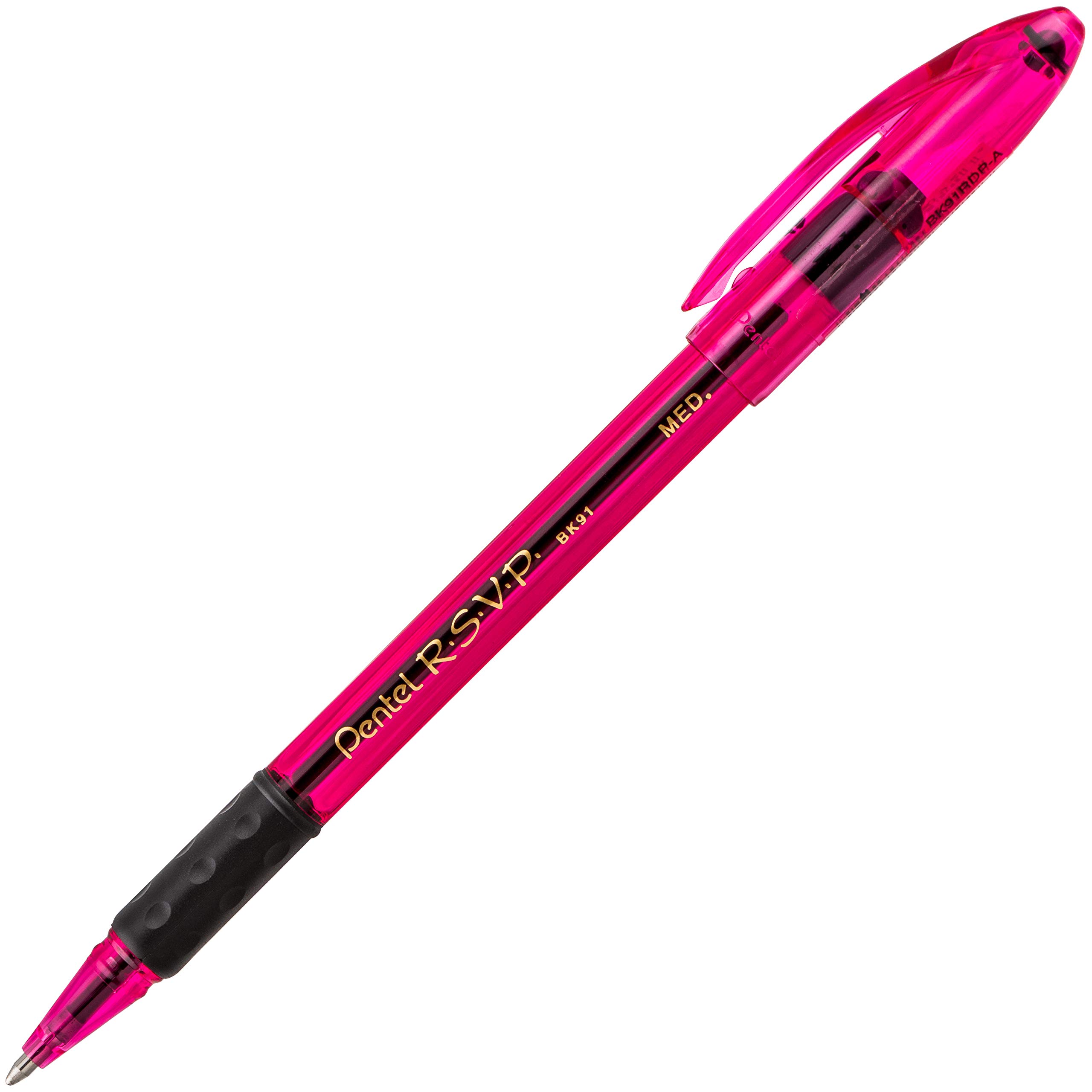 Pentel R.S.V.P. Razzle-Dazzle Ballpoint Pen, Medium Line, Black Ink, 5 Pack (BK91RDBP5M)